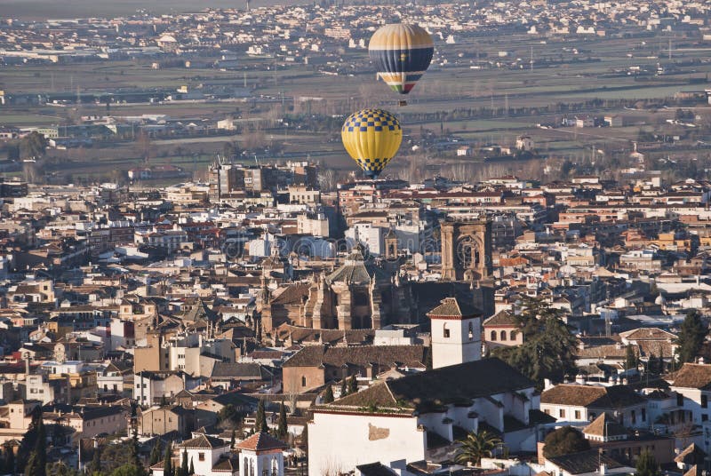Granada flying balloons stock photo. Image of spain, entertainment ...