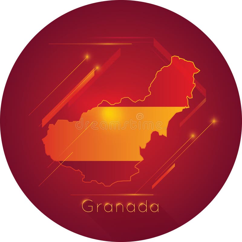 Granada Map. Vector Illustration Decorative Design Stock Illustration ...