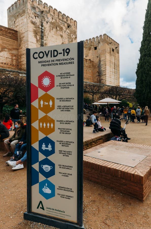 Sign in the Alhambra Complex about Preventive Measures Related To Covid ...