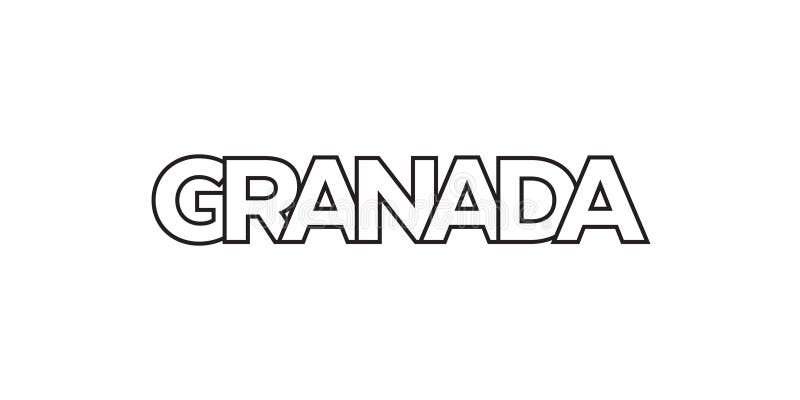 Granada in the Spain Emblem. the Design Features a Geometric Style ...