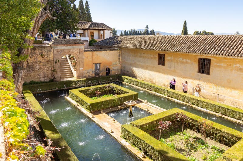 Generalife Palace and Gardens in Alhambra, Granada, Spain Editorial ...
