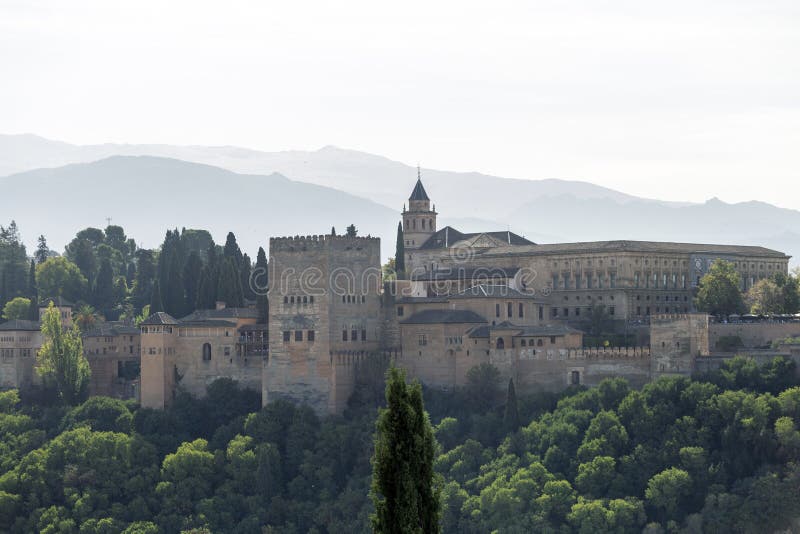 View of the Alhambra in Granada Stock Image - Image of alhambra, morena ...