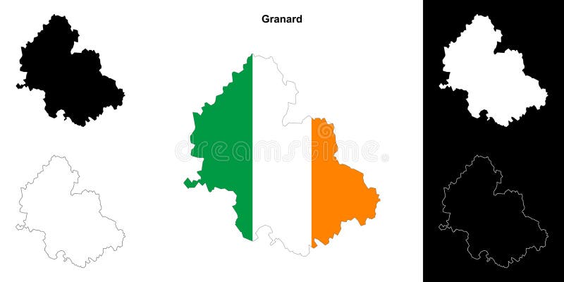 Granard outline map stock vector. Illustration of vector - 379307431