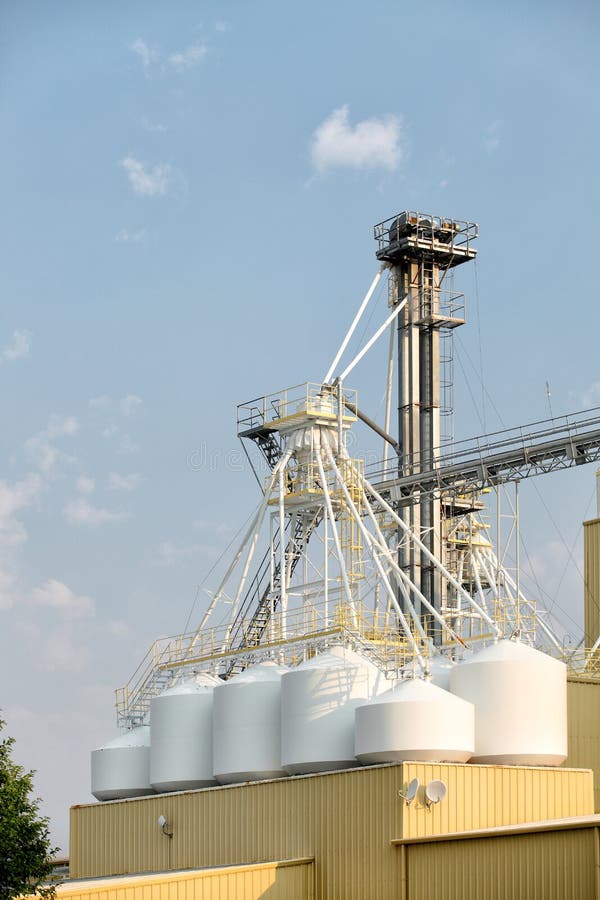 Granaries and Elevators To Store Barley Seed. Stock Image - Image of ...