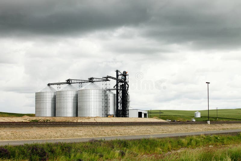 A Group of Granaries for Storing Wheat and Other Cereal Grains. a Row ...