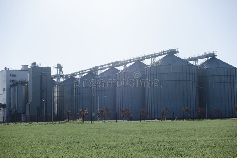 Granaries for Storing Wheat and Other Cereal Grains Stock Image - Image ...