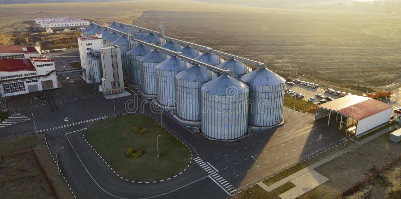 Granaries for Storing Wheat and Other Cereal Grains Stock Image - Image ...