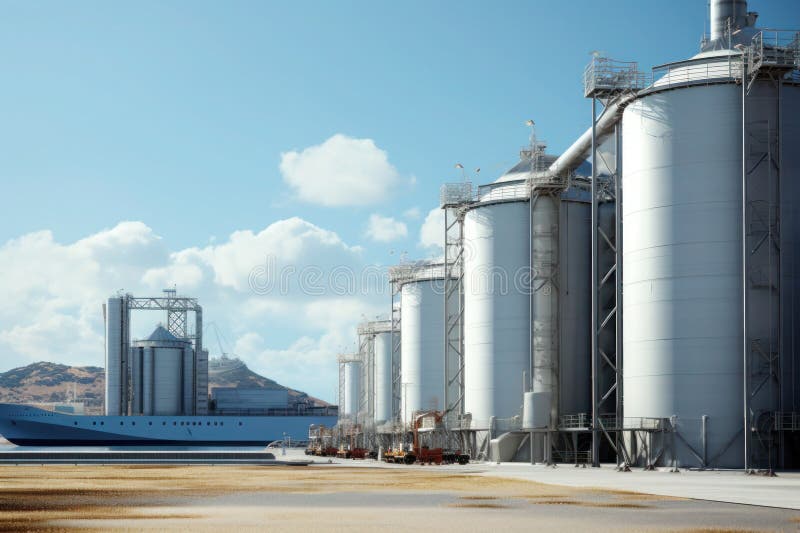 Granary, Metal Structures for Storage and Export of Wheat. AI Generated ...