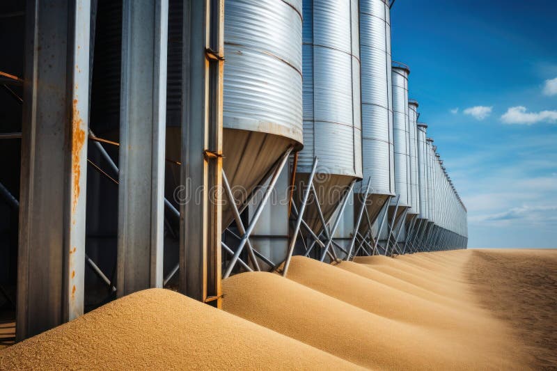 Granary, Metal Structures for Storage and Export of Wheat. AI Generated ...