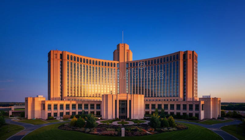 Grand Architectural Building: Symmetrical Facade Clear Sky View of ...