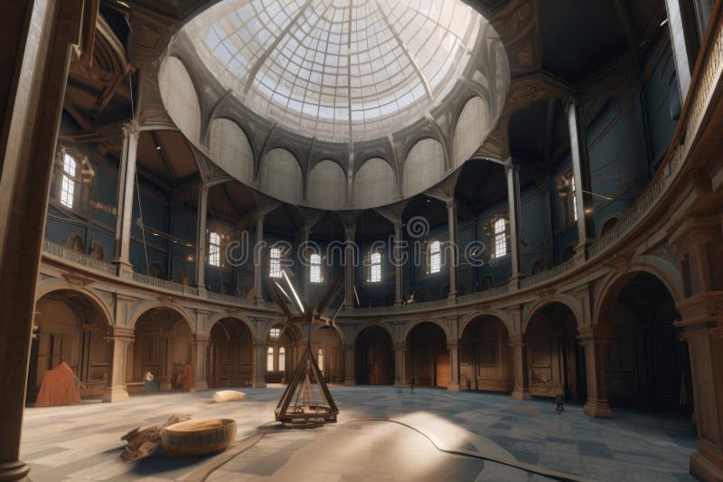 A Grand Architectural Space, Built To Scale in Virtual Reality Stock ...