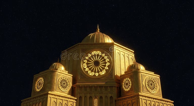 A Grand Architectural Structure Dominates, Featuring a Central ...