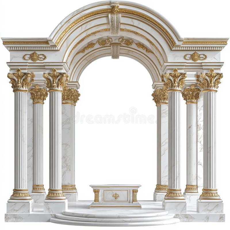 A Grand Architectural Structure Featuring Ornate Columns and Arches in ...