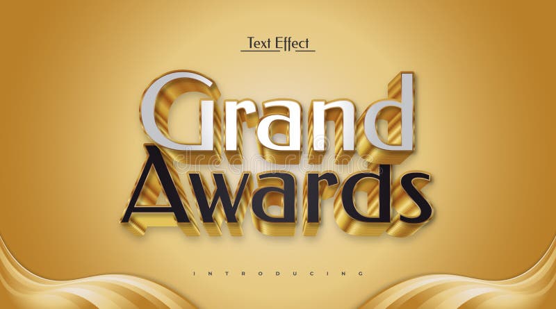 Grand Awards Editable Text Effect Stock Vector - Illustration of ...