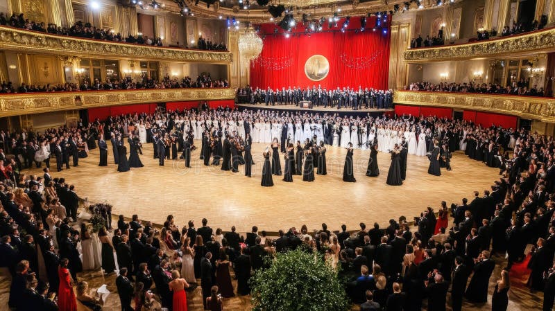 Grand Ballroom Dance Performance Stock Photo - Image of gown, dancers ...