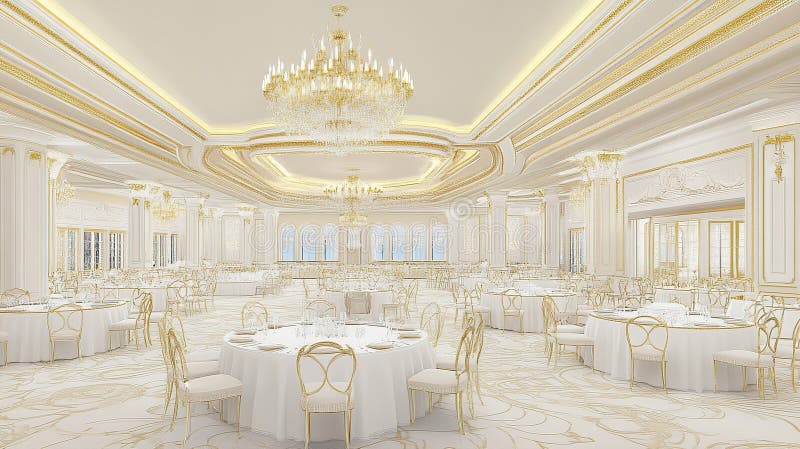 Grand Ballroom Elegant Wedding Reception Palace Setting Stock Photos ...