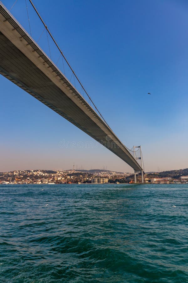 The Grand Bridge of Sultan Mehmed Fatih through the Bosphorus and the ...