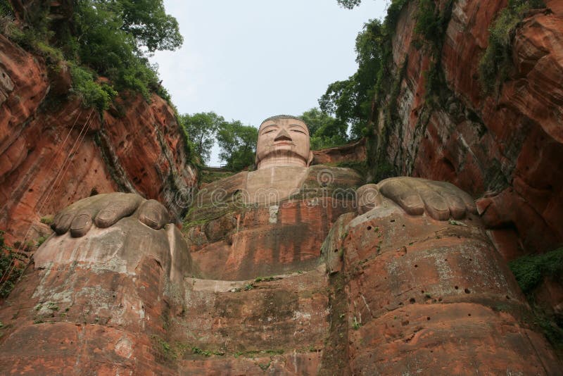 Grand Buddha Statue in Leshan Stock Photo - Image of attraction, buddha ...