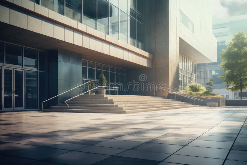 A Grand Building with Multiple Staircases, Perfect for Architectural or ...