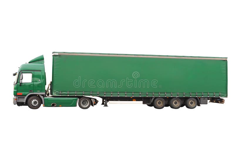 Gros Camion Vert. Isolé Sur Fond Blanc Image stock - Image du portez ...