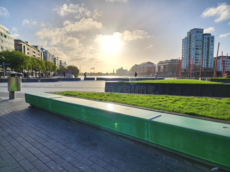 Grand Canal Square, Dublin stock image. Image of downtown - 257263801