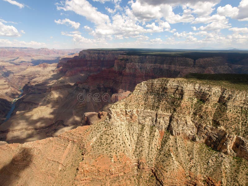 Aerial Landscape View Of Colorado River In Grand Canyon, USA Stock ...