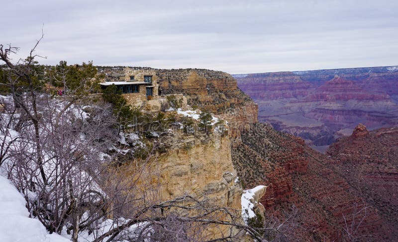 Grand Canyon Covered by Snow Stock Photo - Image of coast ...
