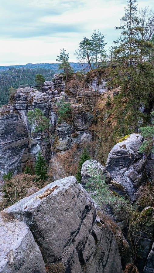The Grand Canyon of Germany: the Bastei Rocks Stock Photo - Image of ...
