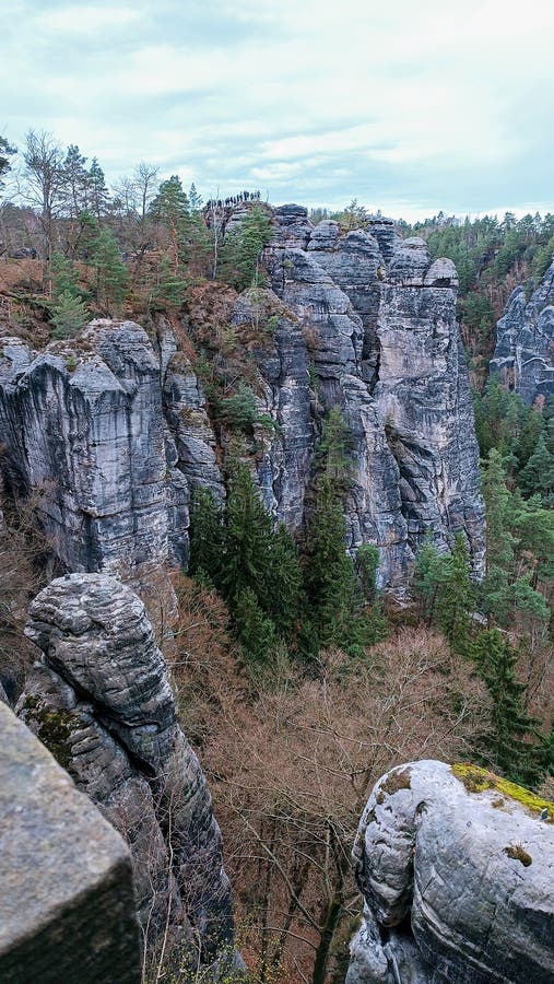 The Grand Canyon of Germany: the Bastei Rocks Stock Photo - Image of ...