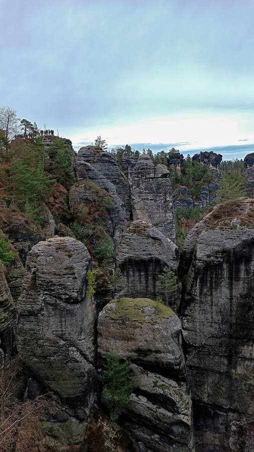 The Grand Canyon of Germany: the Bastei Rocks Stock Image - Image of ...
