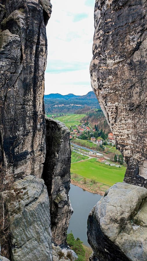 The Grand Canyon of Germany: the Bastei Rocks Stock Image - Image of ...