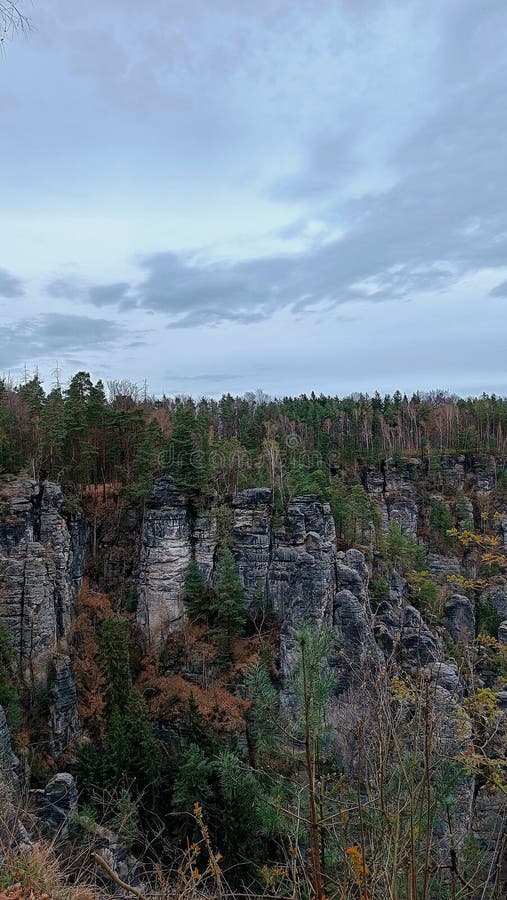 The Grand Canyon of Germany: the Bastei Rocks Stock Image - Image of ...