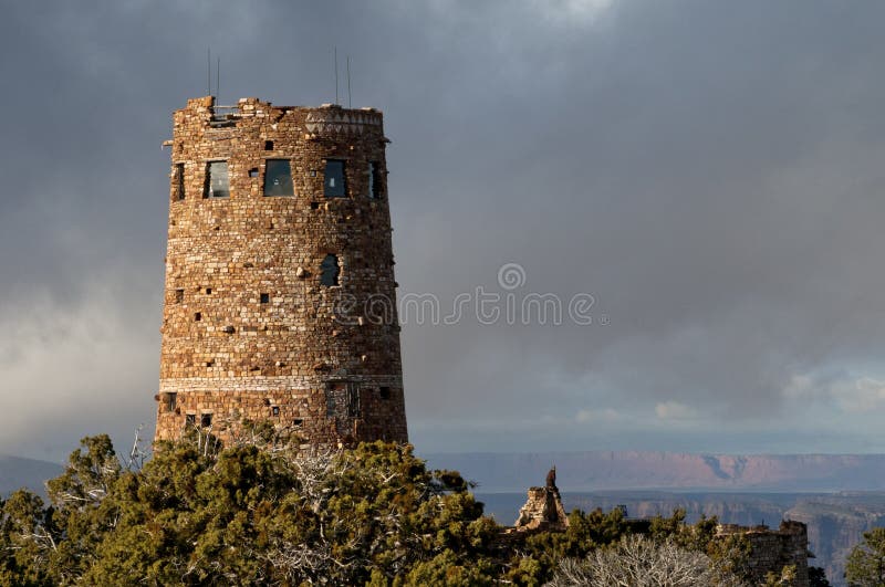 Grand Canyon Indian Watch Tower Stock Photo - Image of canyon, tower ...