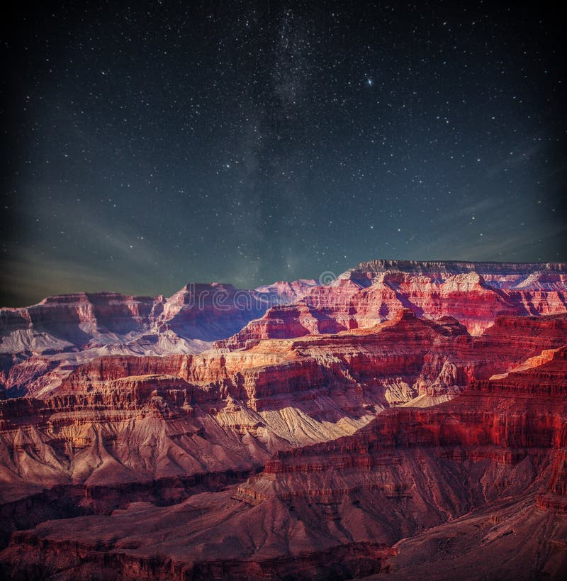 Grand Canyon at night stock photo. Image of angle, dark - 65733916