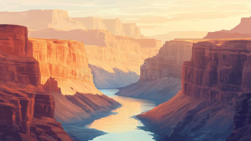 Grand Canyon Pixel Art Landscape Stock Illustration - Illustration of ...