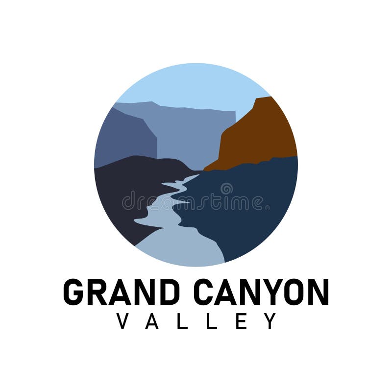 Grand Canyon Valley Illustration Logo Circle Design Vector Stock Vector ...