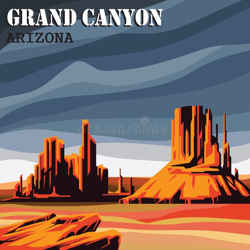 Grand Canyon. Vector Illustration Decorative Design Stock Illustration ...