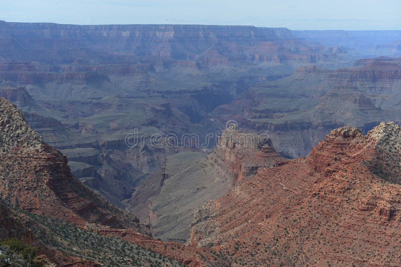 Grand Canyon Horizontal View with Valles and Rivers Stock Photo - Image ...