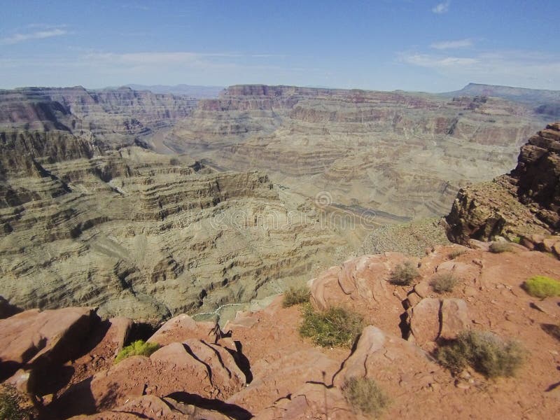 Grand Canyon View Over the South and North Rim Part. Grand Angular View ...