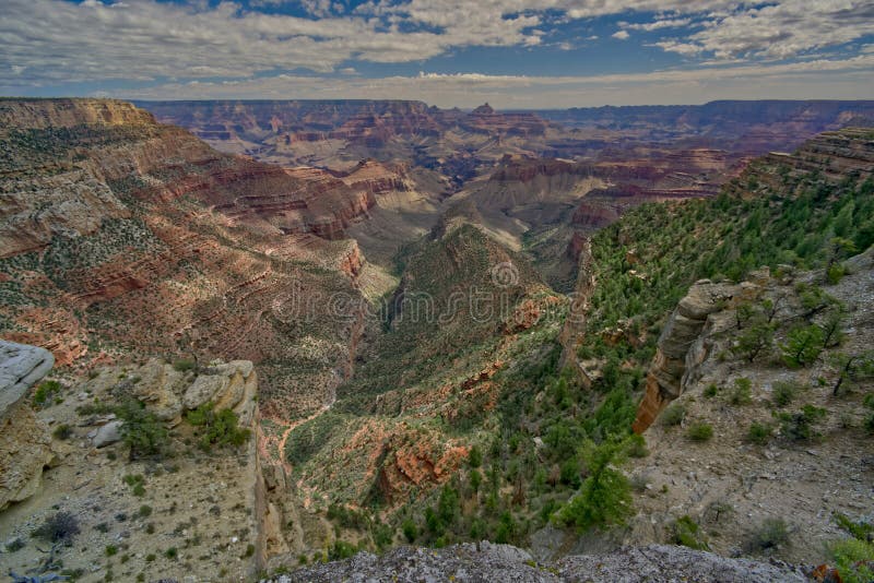 Grand Canyon View from Twin Views Overlook Stock Photo - Image of mesa ...