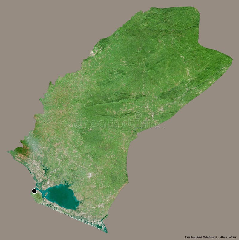 Grand Cape Mount, Liberia - Composition. Satellite Stock Illustration ...