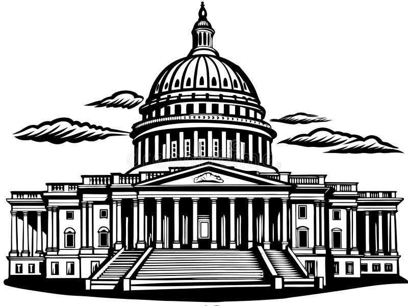 Grand Capitol Building with Majestic Dome and Columns Stock ...