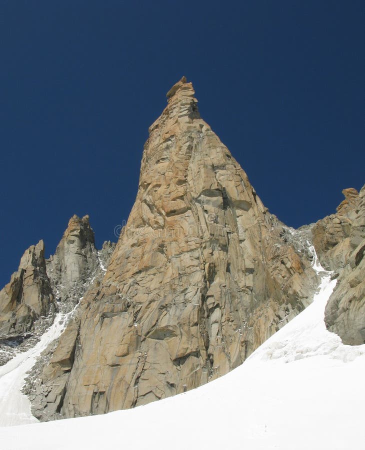 Grand Capucin stock image. Image of rock, capucin, snow - 10466039