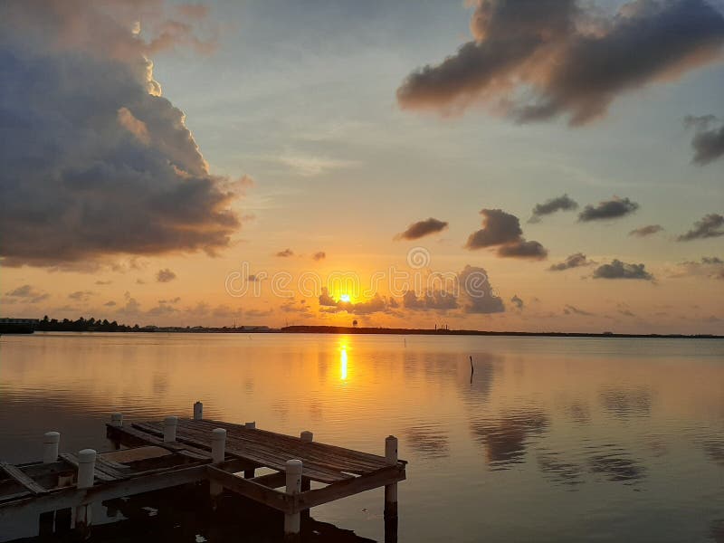 Grand Cayman Dock Sunset stock photo. Image of amazing - 185046914