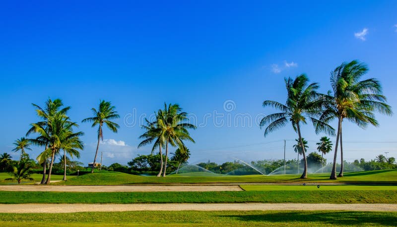 Grand Cayman-Golf Course stock image. Image of water - 149975595