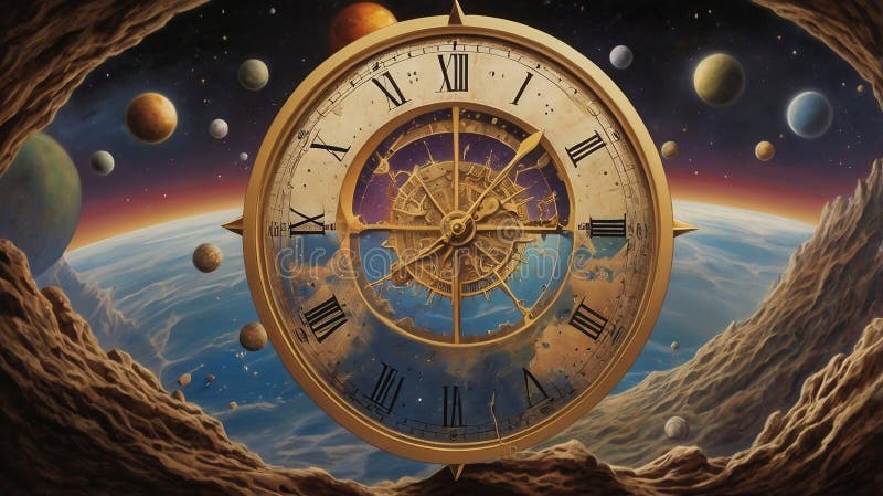 A Grand Celestial Clockwork of Orbiting Planets and Time Stock ...