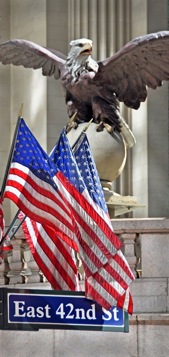 Grand Central Terminal Eagle & Flags New York Editorial Image - Image ...