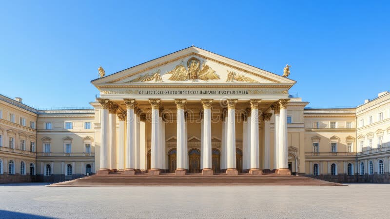 Grand Classical Architecture with Majestic Columns, Facade of the ...