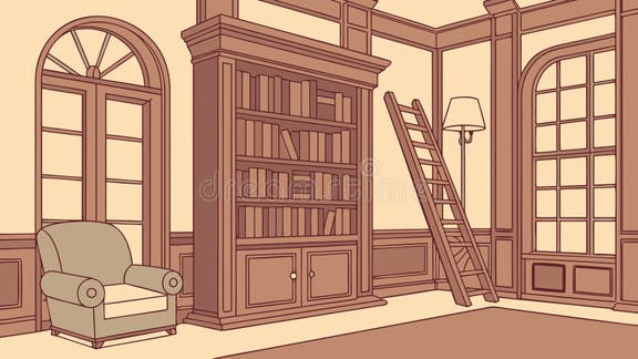 Grand Classical Library Interior, Knowledge and History, Vector Design ...
