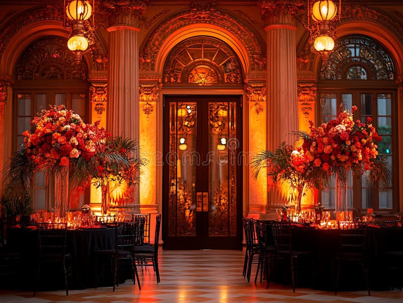 A Grand, Classically Styled Hall Likely within a Historical Building ...